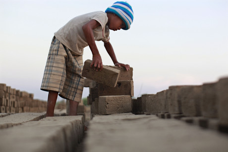 Child Worker Stacking Bricks Brick Manufacturing Editorial Stock Photo ...