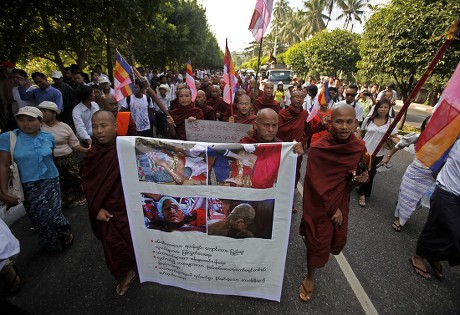 Myanmar Buddhist Monks Supported By Lay Editorial Stock Photo - Stock ...