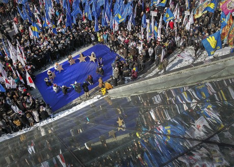 Supporters Different Ukrainian Parties United Form Editorial Stock ...