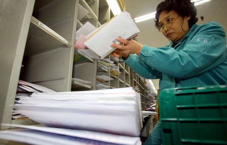 Postal Worker Sorts Mail Pudong Mail Editorial Stock Photo - Stock ...