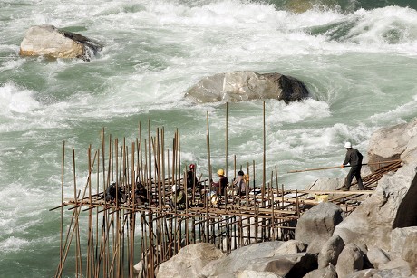 Workers On Boats Scaffolding Begin Preliminary Editorial Stock Photo ...