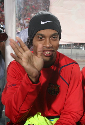 Barcelonas Ronaldinho Waves Fans Before Their Editorial Stock Photo ...