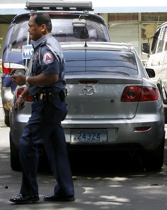 Filipino Police Officer Passes By Confiscated Editorial Stock Photo ...