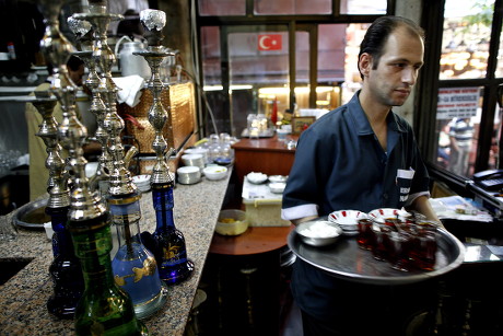 Turkish Waiter Serves Teas Water Pipe Editorial Stock Photo - Stock ...