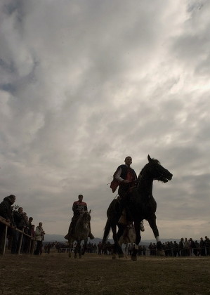 Bulgarian Men Ride Their Horses During Editorial Stock Photo - Stock ...