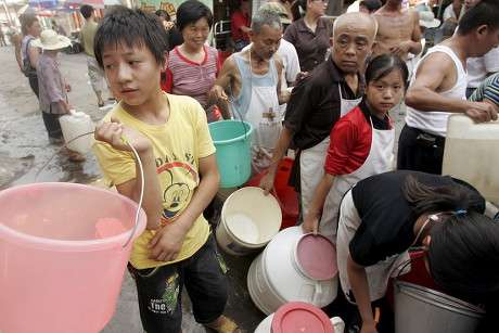 Crowd People Wait Buckets Receive Free Editorial Stock Photo - Stock ...