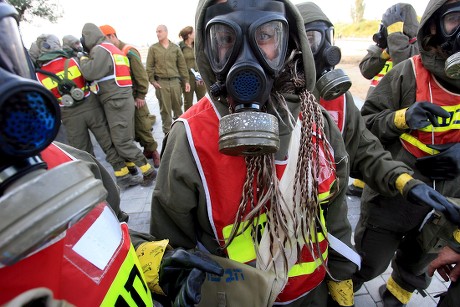 Israeli Soldiers Wear Gas Masks During Editorial Stock Photo - Stock ...