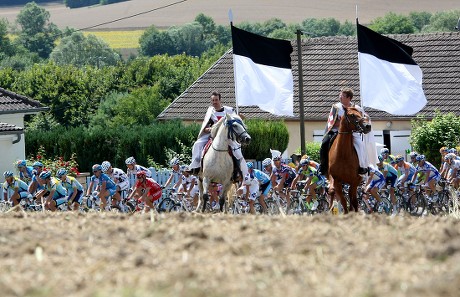Pack Riders Cycles Past Horsemen Medieval Editorial Stock Photo - Stock ...