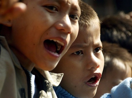 Burmese Children Shout During Protest Rally Editorial Stock Photo ...