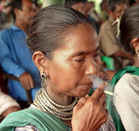 Indian Tribal Woman Smokes Bidi Shredded Editorial Stock Photo - Stock ...