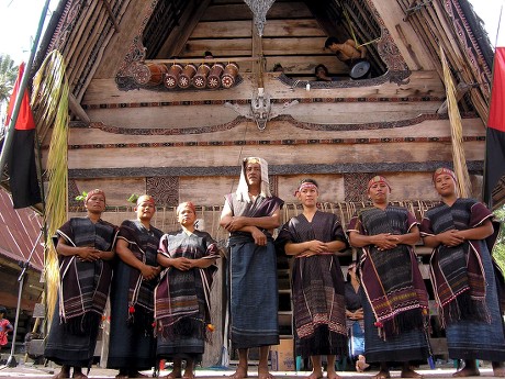 Bataknese Villagers Stand Front Traditional House Editorial Stock Photo ...