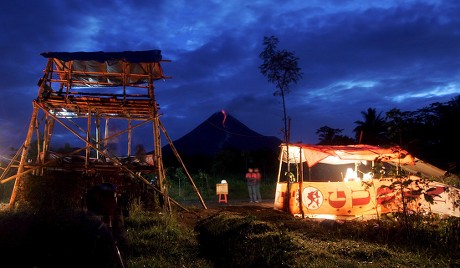 Lava Flows Mount Merapis Slope Seen Editorial Stock Photo - Stock Image ...