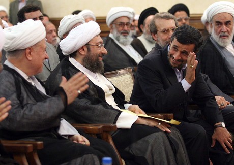 Iranian President Mahmoud Ahmadinejad 2r Greets Editorial Stock Photo ...
