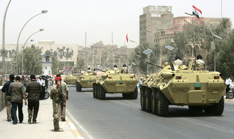 Iraqi Armored Vehicles During Patrol Central Editorial Stock Photo ...