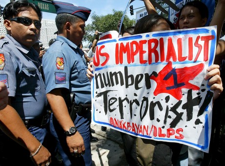 Filipino Activists Hold Protest Placards Front Editorial Stock Photo ...