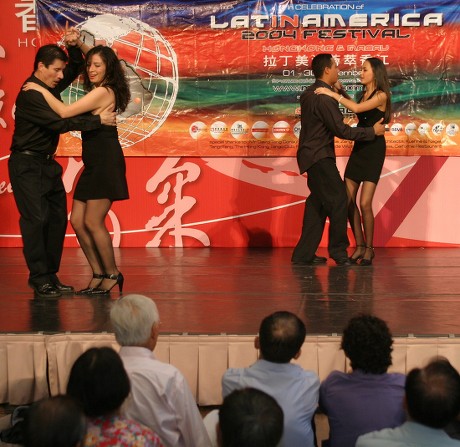 Two Couples Dance Salsa Latin American Editorial Stock Photo - Stock ...