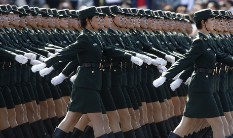 Precision Marching By Armswinging Chinese Policewomen Editorial Stock ...