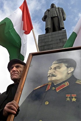 Georgian Man Carries Portrait Soviet Communist Editorial Stock Photo ...