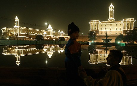 Rashtrapati Bhavan Indian Presidents Residence Illuminated Editorial ...