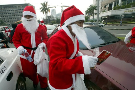 Two Indonesian Men Dressed Santa Claus Editorial Stock Photo - Stock ...