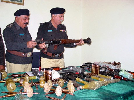 Police Officials Display Arms Ammunition Seized Editorial Stock Photo ...