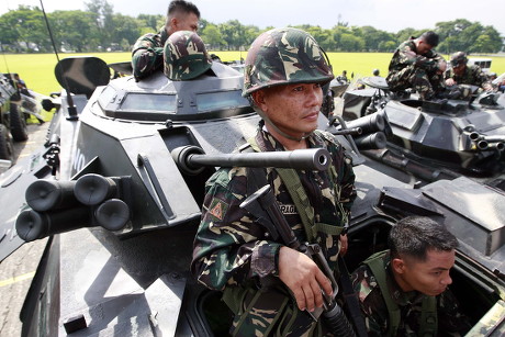 Filipino Army Soldiers Sit On Their Editorial Stock Photo - Stock Image ...