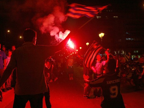 Overwhelmed Greek Cypriots Fans Celebrate Unexpected Editorial Stock ...