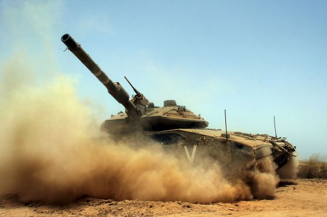 Israeli Tank Swivels Turret Kicks Dust Editorial Stock Photo - Stock ...