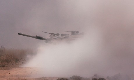 Israeli Tank Swivels Turret Kicks Dust Editorial Stock Photo - Stock ...