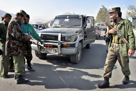 Afghan Policemen Check Vehicles Check Post Editorial Stock Photo ...