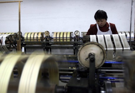 Worker Mans Machine Spooling Silk Threads Editorial Stock Photo - Stock ...