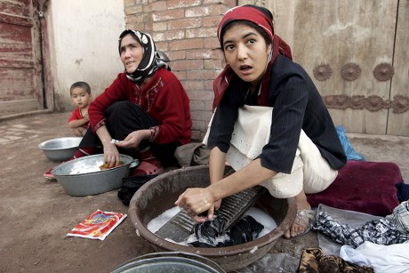 Islamic Women Uigur Ethnic Group Wash Editorial Stock Photo - Stock ...