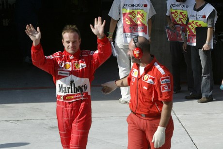 Brazilian Rubens Barrichello Gestures Crowd He Editorial Stock Photo ...