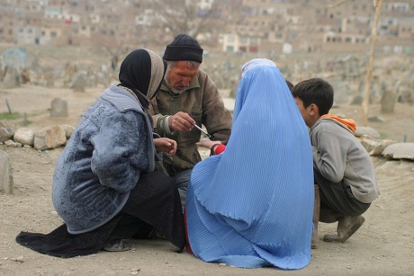 Palmist Reads Hand Afghan Women Outskirts Editorial Stock Photo - Stock ...