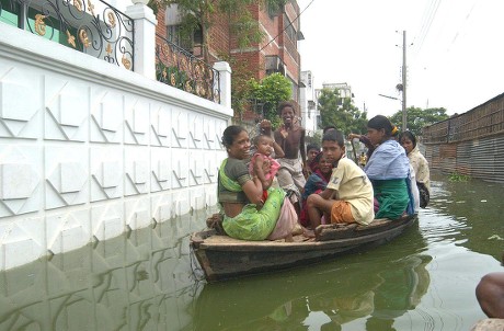 Bangladeshi People Boat Look Shelter Flooded Editorial Stock Photo ...
