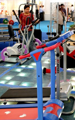 Indian Woman Examines Some Exercise Equipment Editorial Stock Photo ...