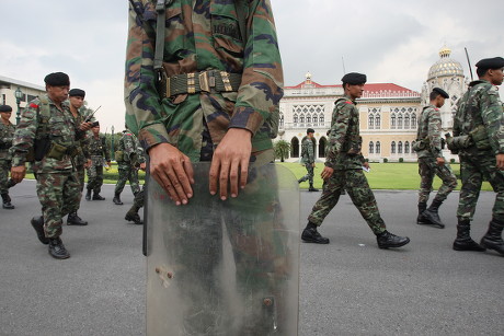 Thai Antiriot Soldier Stands Guards His Editorial Stock Photo - Stock ...