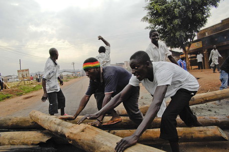 Protestors Pile Logs On Road During Editorial Stock Photo - Stock Image ...