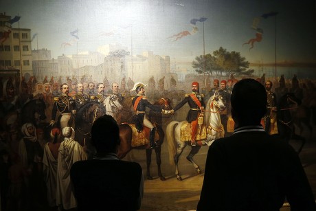 Visitors Look Painting Meeting Sadok Bey Editorial Stock Photo - Stock ...