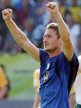 Italian Midfielder Francesco Totti Celebrates After Editorial Stock ...
