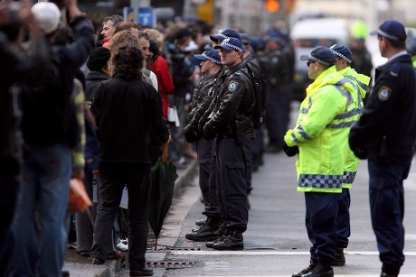 Australian Riot Police Cordon Off Streets Editorial Stock Photo - Stock ...