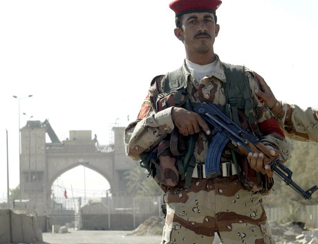 Iraqi Soldier Stands Guard Front Basra Editorial Stock Photo - Stock ...