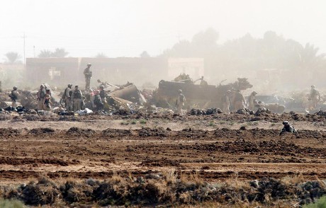 Rescuers Us Soldiers Inspect Wreckage Helicopter Editorial Stock Photo ...