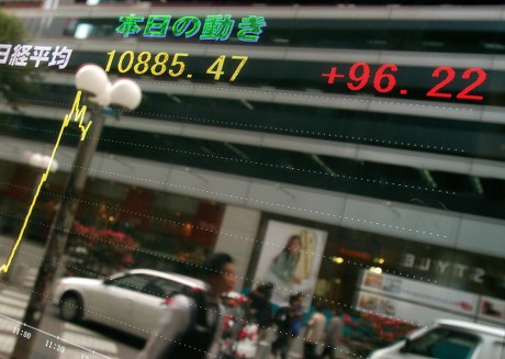 Pedestrian Reflected Nikkei Stock Market Indicator Editorial Stock ...
