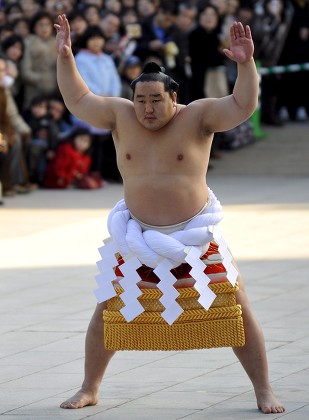 Mongolian Sumo Grand Champion Asashoryu Dedicates Editorial Stock Photo ...
