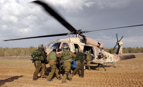 Seriously Wounded Israeli Soldier Carried On Editorial Stock Photo ...