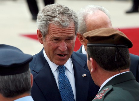 Us President George Bush Chats Israeli Editorial Stock Photo - Stock ...
