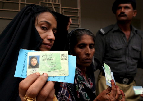 Pakistani Female Voter Displays Her Id Editorial Stock Photo - Stock ...