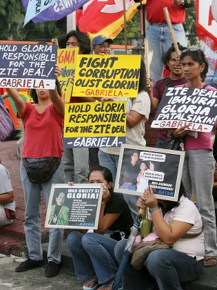 Filipino Protesters Hold Placards During Protest Editorial Stock Photo ...