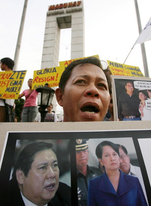 Filipino Protesters Hold Placards During Protest Editorial Stock Photo ...